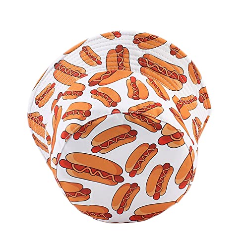 Funny Bucket Hat Sun Hat for Women Men,Unisex Reversible Cotton Summer Beach Hat Fisherman Hat Hot Dog