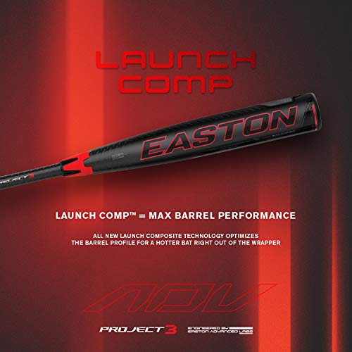 Easton Project 3 ADV -3 BBCOR Baseball Bat | 2019 | 2 Piece Composite | iSO CNX | Launch Comp Barrel | Power Boost Knob | Speed End Cap | Lizard Skin Grip | 2 5/8" Barrel
