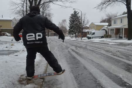 Easy People Skateboards TSP2 BU & RD Snow Skate Channelback Snow Skateboard with 2X Leash Snowskate Choose Color Option