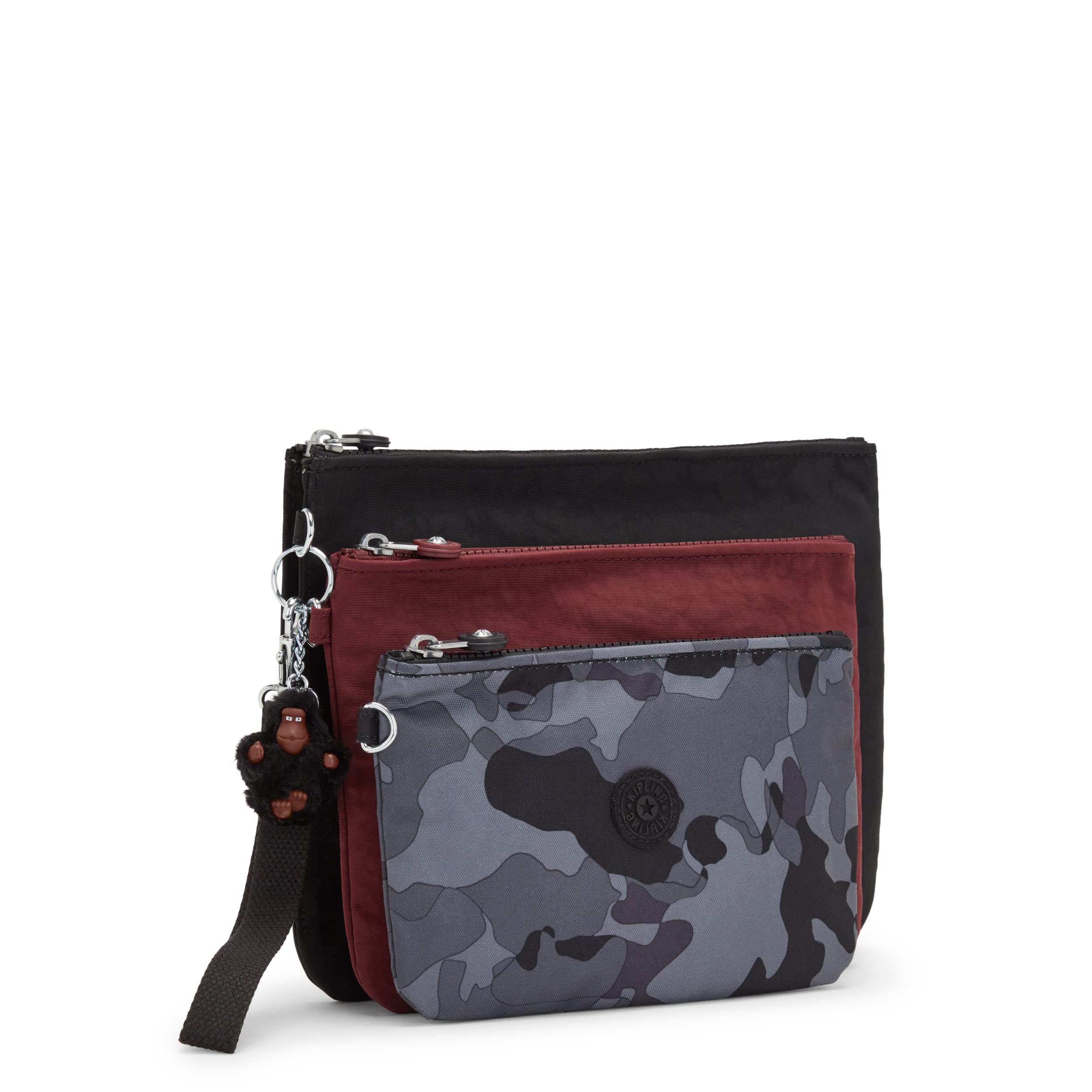 Kipling Womens Women's Iaka Crossbody Bag, Removable Strap, Zipped Main Compartment, Water Resistant, Crinkle Nyl Wristlet, Camo Set, 11 L x 8.5 H 0.5 D US