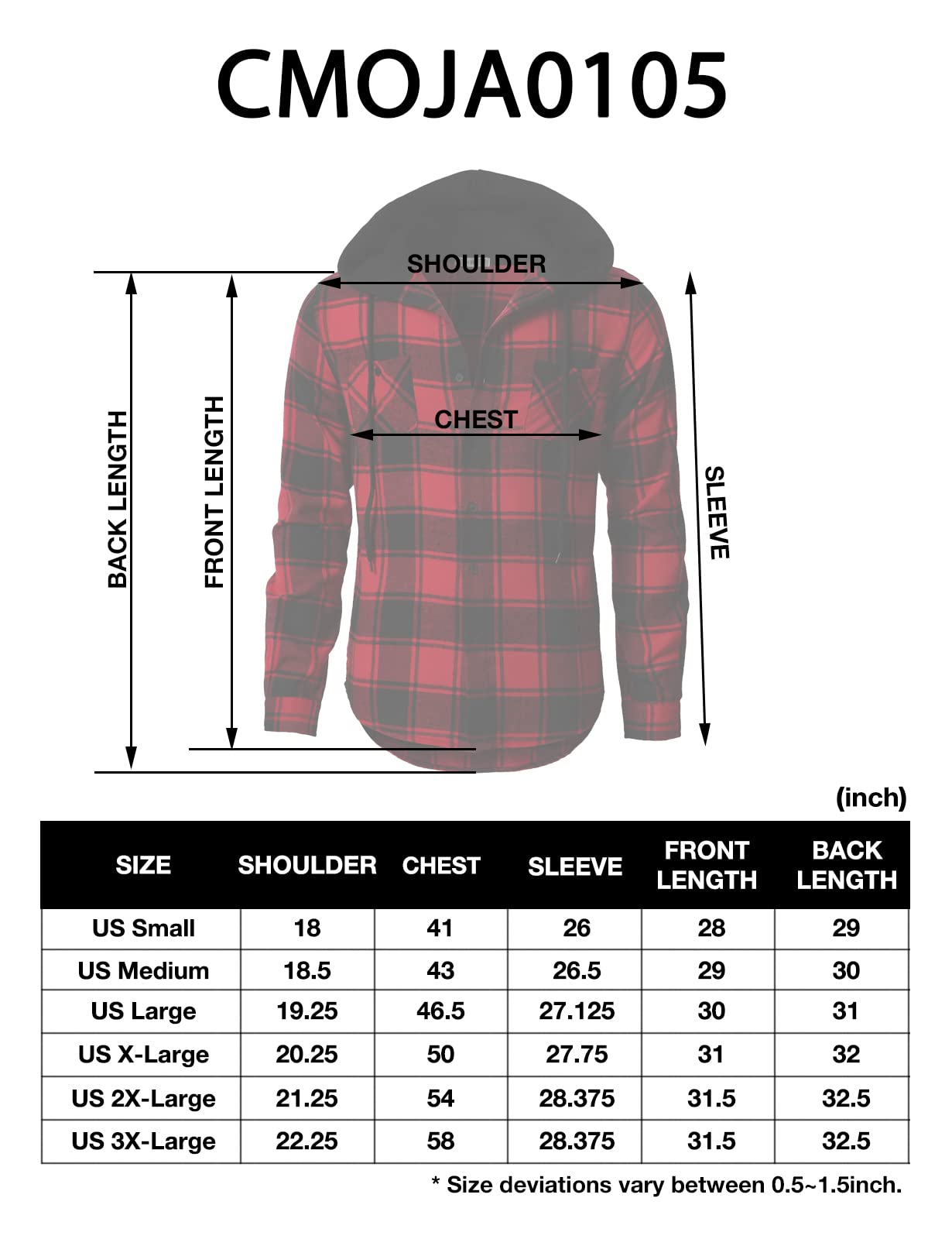 H2H Mens Casual Slim Fit Plaids Flannel Shirts Hoodie Jacket US L/Asia XL (CMOJA0105)