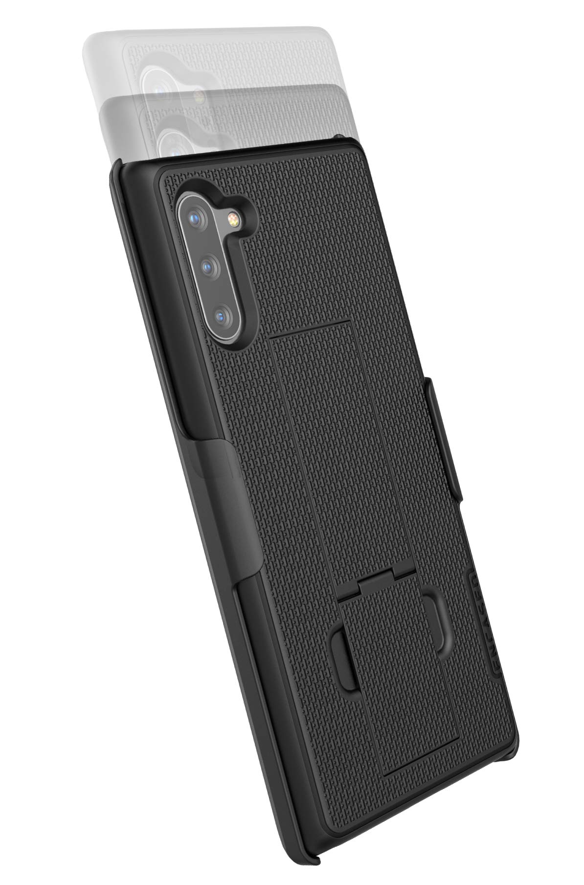 Encased Galaxy Note 10 Plus Belt Clip Case (2019 DuraClip) Ultra Slim Cover with Holster, Matte Black (Samsung Note 10+)