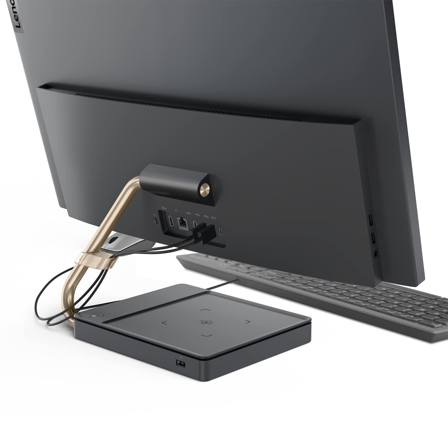 Lenovo IdeaCentre 5i AIO Desktop, 27" QHD IPS Touchscreen, Intel Core i7-10700T Processor, 32GB RAM, 1TB SSD, Webcam, HDMI, Wired KB&Mouse, Wireless Charger, Wi-Fi 6, Windows 11 Home, Black