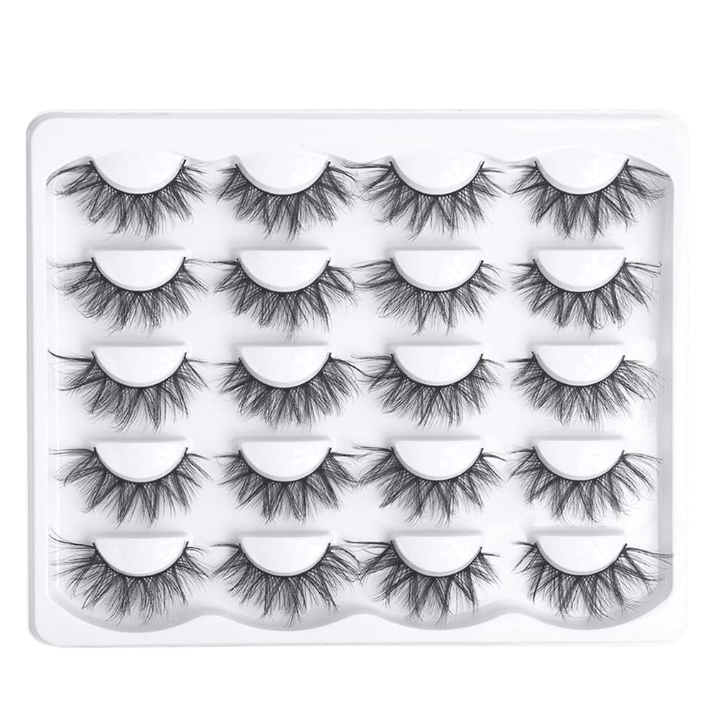 False Eyelashes Russian Strip Lashes Manga Lashes 10 Pairs of Natural Matte False Eyelashes
