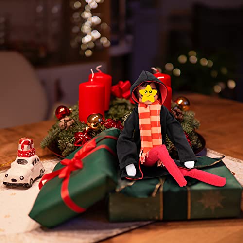 HOJADA Doll Clothing Wizard Robe for Doll Christmas Elf Doll Costume Halloween Elf Clothing Dress up Accessories Includes Broom, Scarf, Mini Glasses, Mini Blank Book.