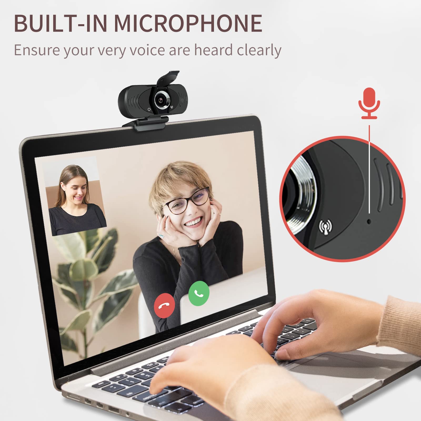 IMILAB Webcam HD 1080p Web Camera, USB PC Computer Webcam, Laptop Desktop Full HD Camera Video Webcam