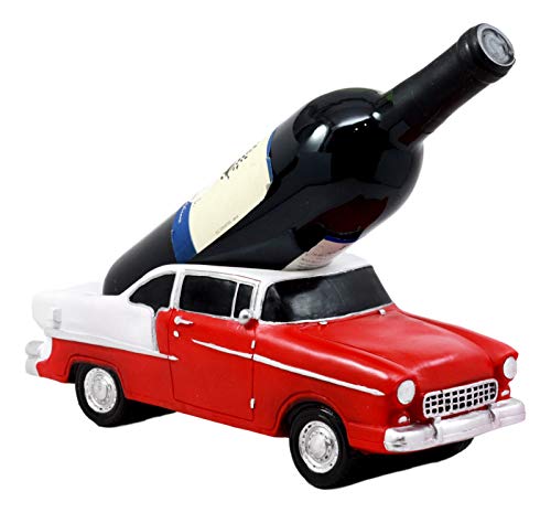 HomDEc Classic Red Vintage American Bel Air Automobile Car Wine Holder Decor