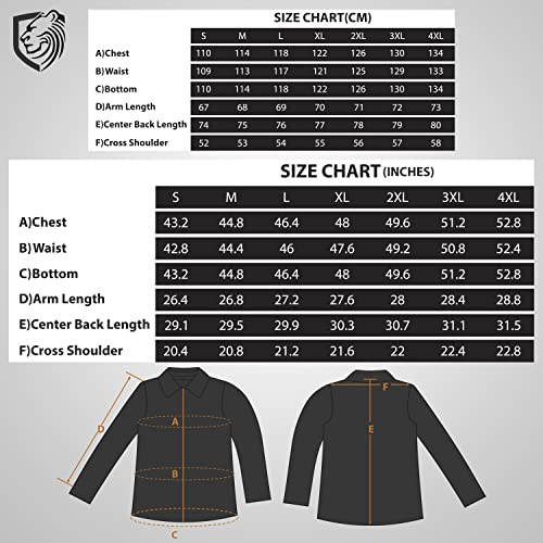Riparo Motorcycle Riding Work Shirt for Men Long Sleeve Flannel Armored Shirt with Kevlar and CE Removable Protectors (Medium, Grey/Black)
