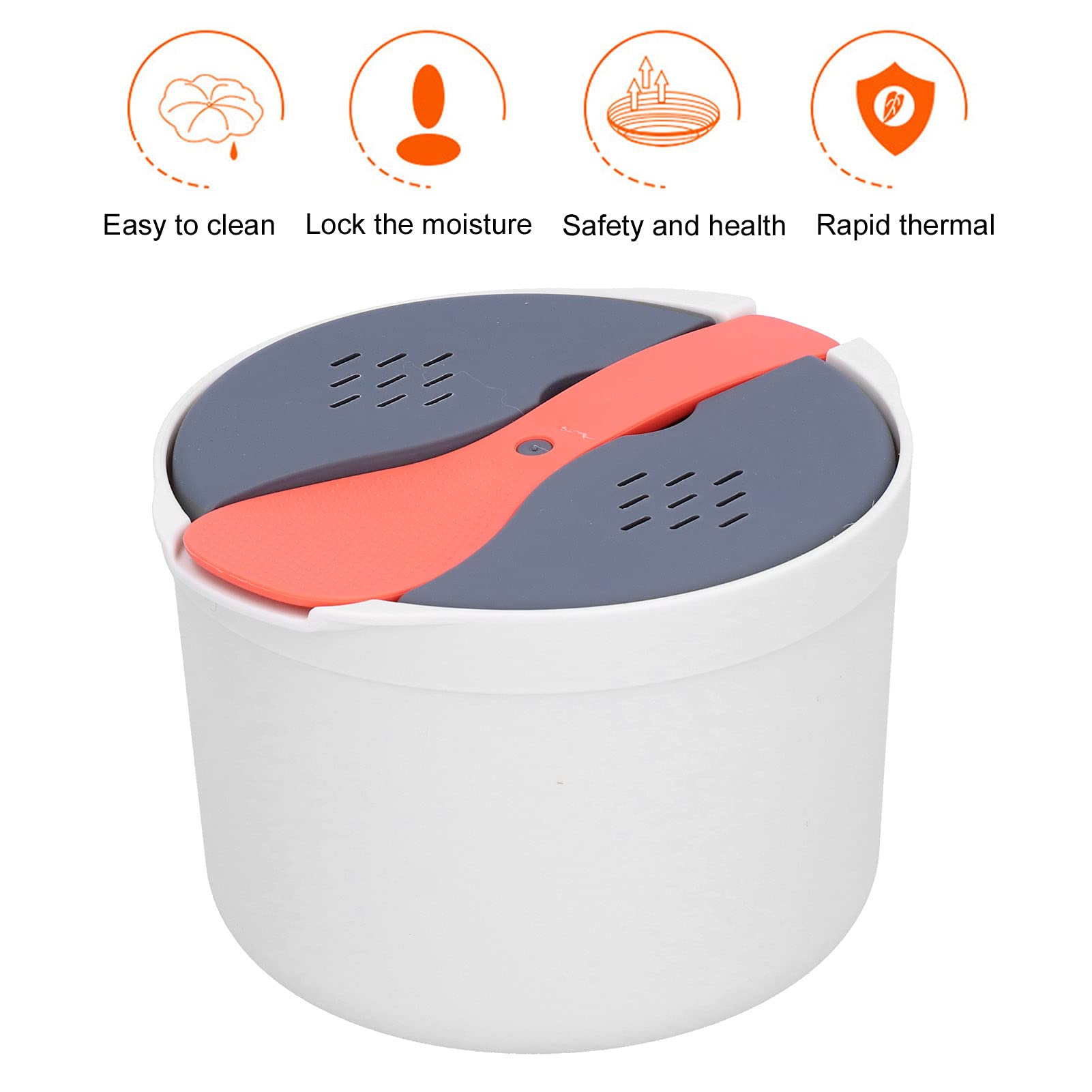 Microwave Pasta Cooker, Microwave Steamer for Vegetables, Microwave Pasta Cooker with Strainer Lid, Microwave Rice Cooker with Orange Scoop for Rice, Pasta, Vegetables