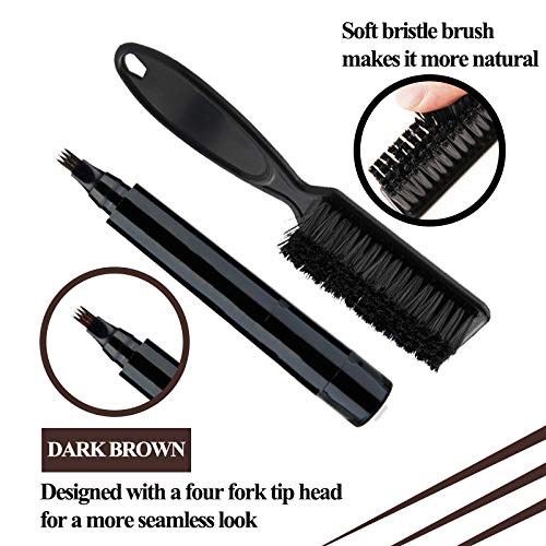 HATIKY Water-Resistant Beard Filler and Grooming Kit for Men - Long-Lasting Natural Pen with 4 Applicator Tips for Beard, Mustache, and Eyebrows