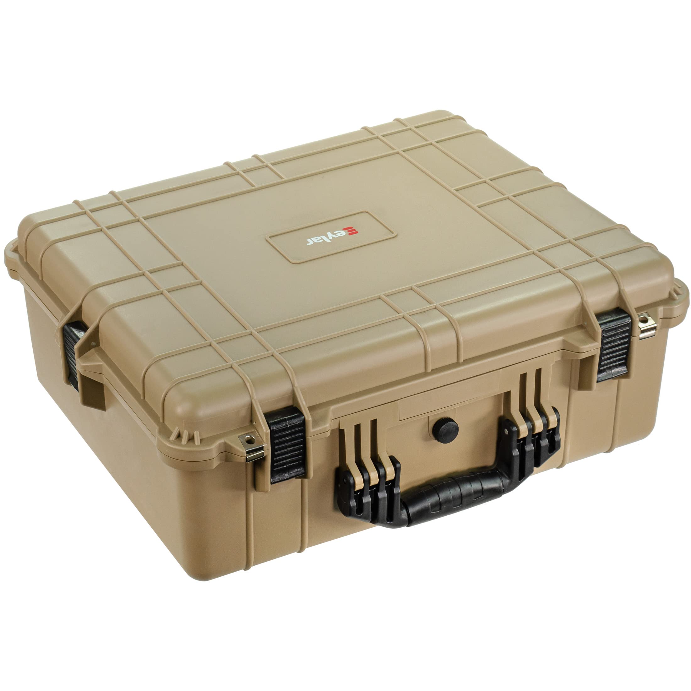 Eylar Extra Large 24 Inch Protective Hard Camera Case, Gear, Equipment, Devices, Monitor Case Waterproof with Foam TSA Standards Tan FDE