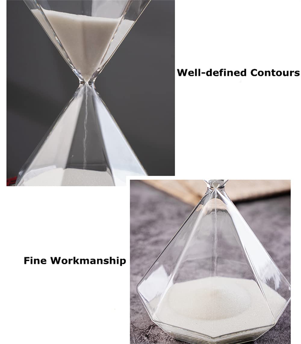 Hourglass 30 Minute Sand Timer Clear Glass, Unique Pink Sand Clock Time Control Measurement Children Games Tools Office Desktop Decoration