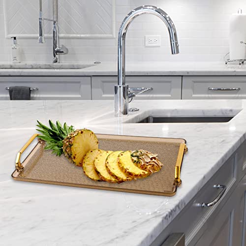 MYCENSE Serving Tray Exquisite Nordic Creative Multi-Function Kitchen Fruit Dessert Tray Bar Pub Serving Board Tray, Brown