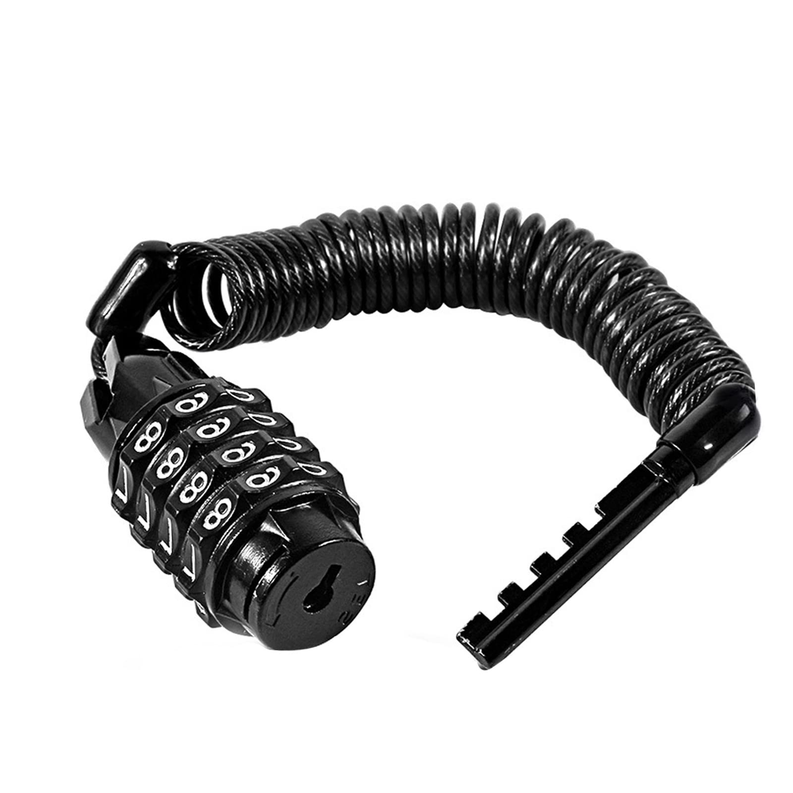 HUAZEXINX 4-Digit Resettable Security Bicycle Lock, Black, Combination Lock, Anti-Theft, Resettable
