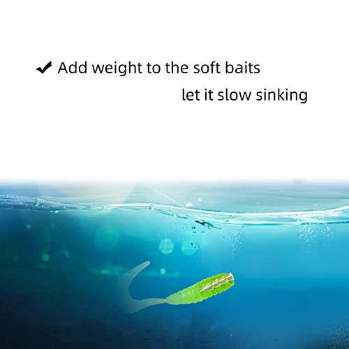 Fishingking Fishing Nail Weights Tungsten Worm Insert Sinker for Bass Fishing 364 oz 9 pcs, 364 oz (1.3g) 9 pcs