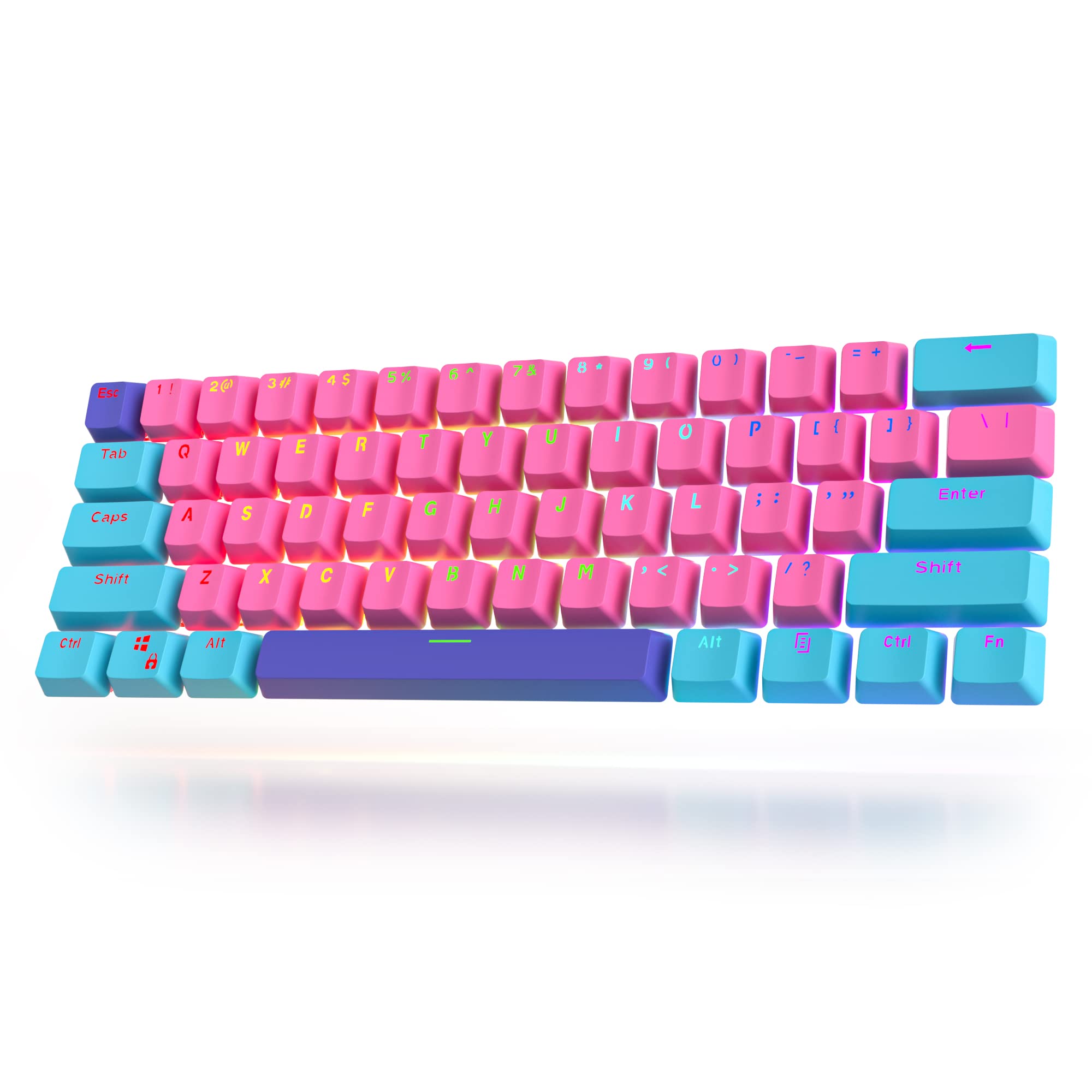 iTastatur 160 Key Set Custom Keycaps,Double Shot PBT Gaming Keycaps 60 Percent CSA Profile with 6.25u 7u Spacebar for US/ISO Layout 60% 65% 75% Mechanical Keyboard