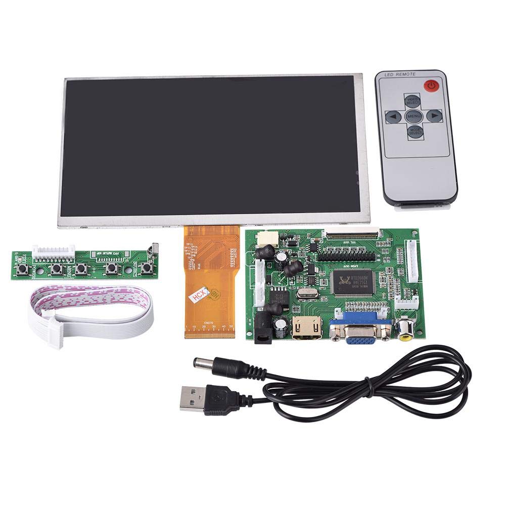 gostcai 7 Inch High Resolution Display Screen, VGA HDMI 5V DC Input Computer Monitor, Fit for Mobile DVD,Digital Photo Frame, Automobile System, Multimedia Application and Other Audio-Visual System