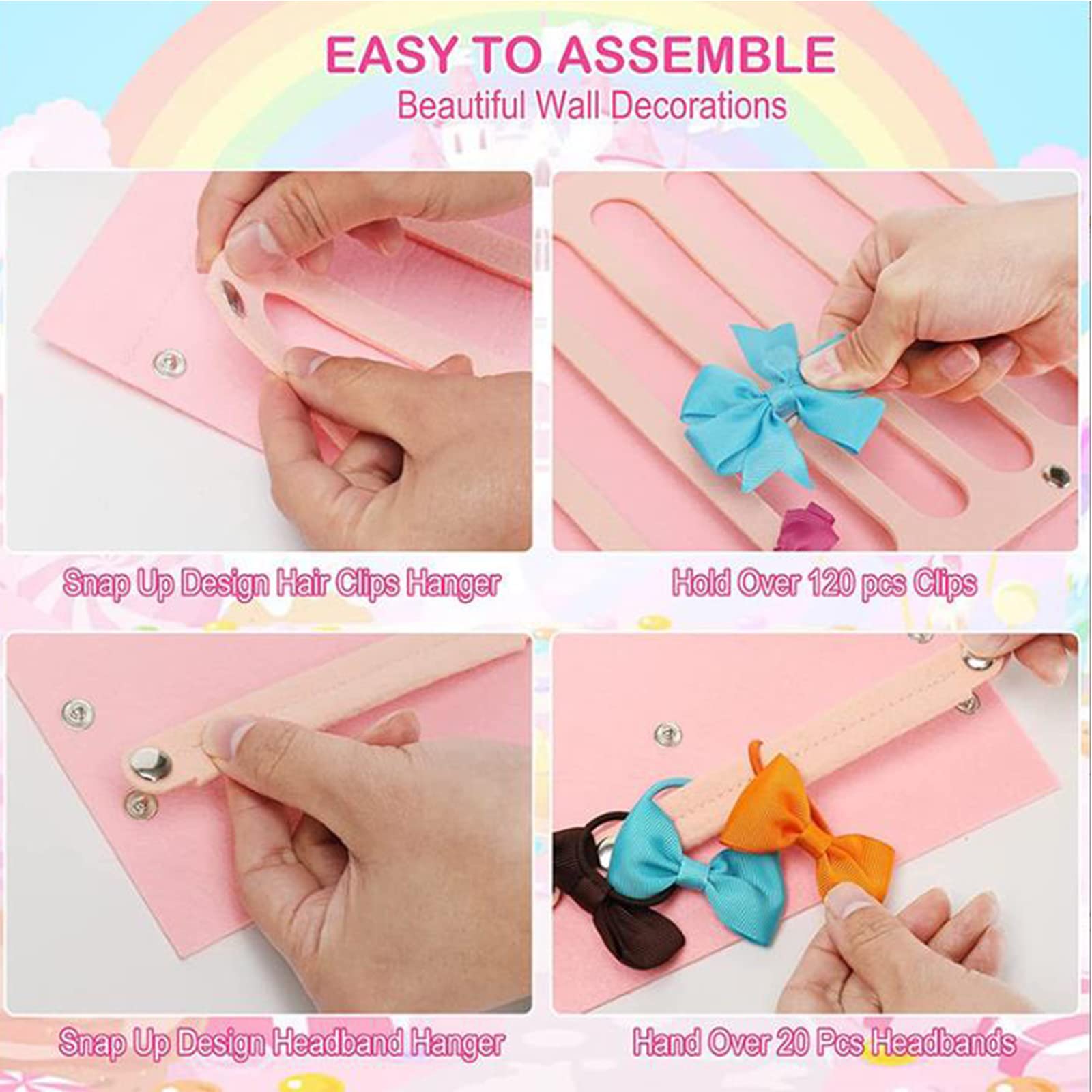 Indusleaf Bows for Girls Baby Headband Holder Organizer Hair Accessory Storage Display Headband Organizer