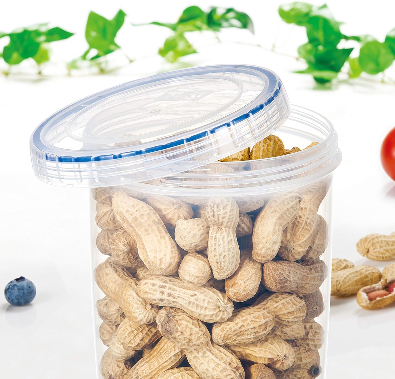 Easy Essentials Twist Food Storage lids/Airtight containers, BPA Free, Tall-30.4oz Clear