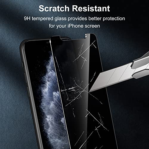 WHPXJY for [2 Pack] Privacy Screen Protector for iPhone 11 Pro Max & iPhone Xs Max Anti-Spy Shatterproof 9H Tempered Glass Film Anti-Scratch Bubble Free (NOT for iPhone 11)