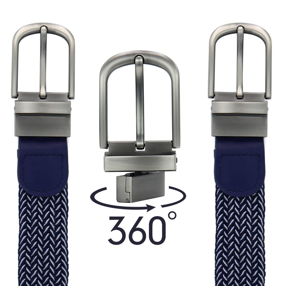 Huyfhksd Multicolored Braided Stretch Belt Reversible Elastic Woven Belts for Men and Women, Both Sides Available