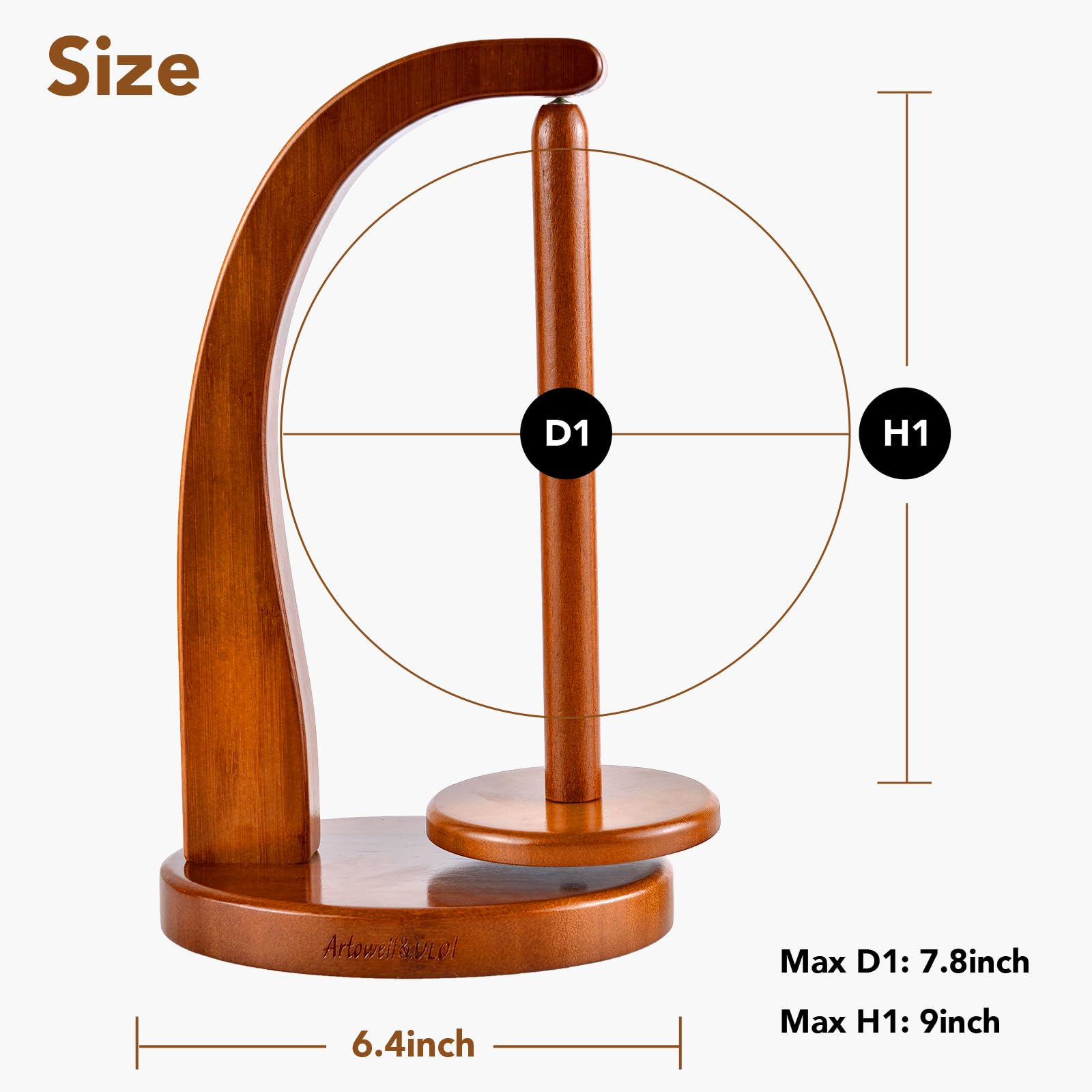ULOI Crochet Yarn Holder - Upgrade with Crochet Accessories Storage Attachment, Magnetic Wooden Yarn Storage for Knitting Accessories, Perfect for Crocheting and Knitting Projects, Mahogany Finish