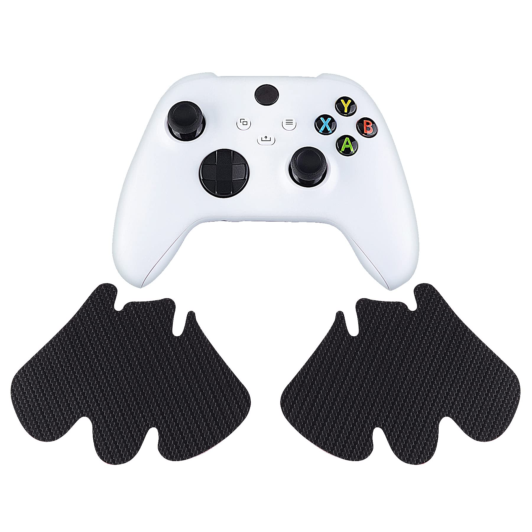 eXtremeRate PlayVital Anti-Skid Sweat-Absorbent Controller Grip for Xbox Series X/S Controller, Professional Textured Soft Rubber Pads Handle Grips for Xbox Series X/S Controller - Carbon Fiber