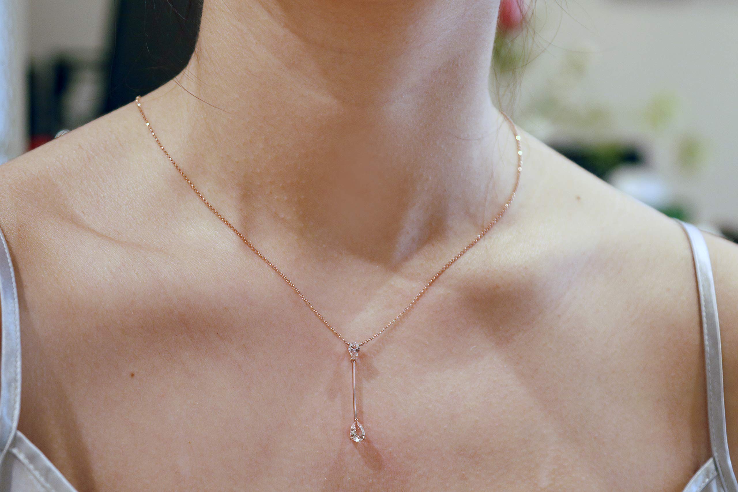 Gin & Grace 10K Rose Gold Genuine Morganite Necklace for Women