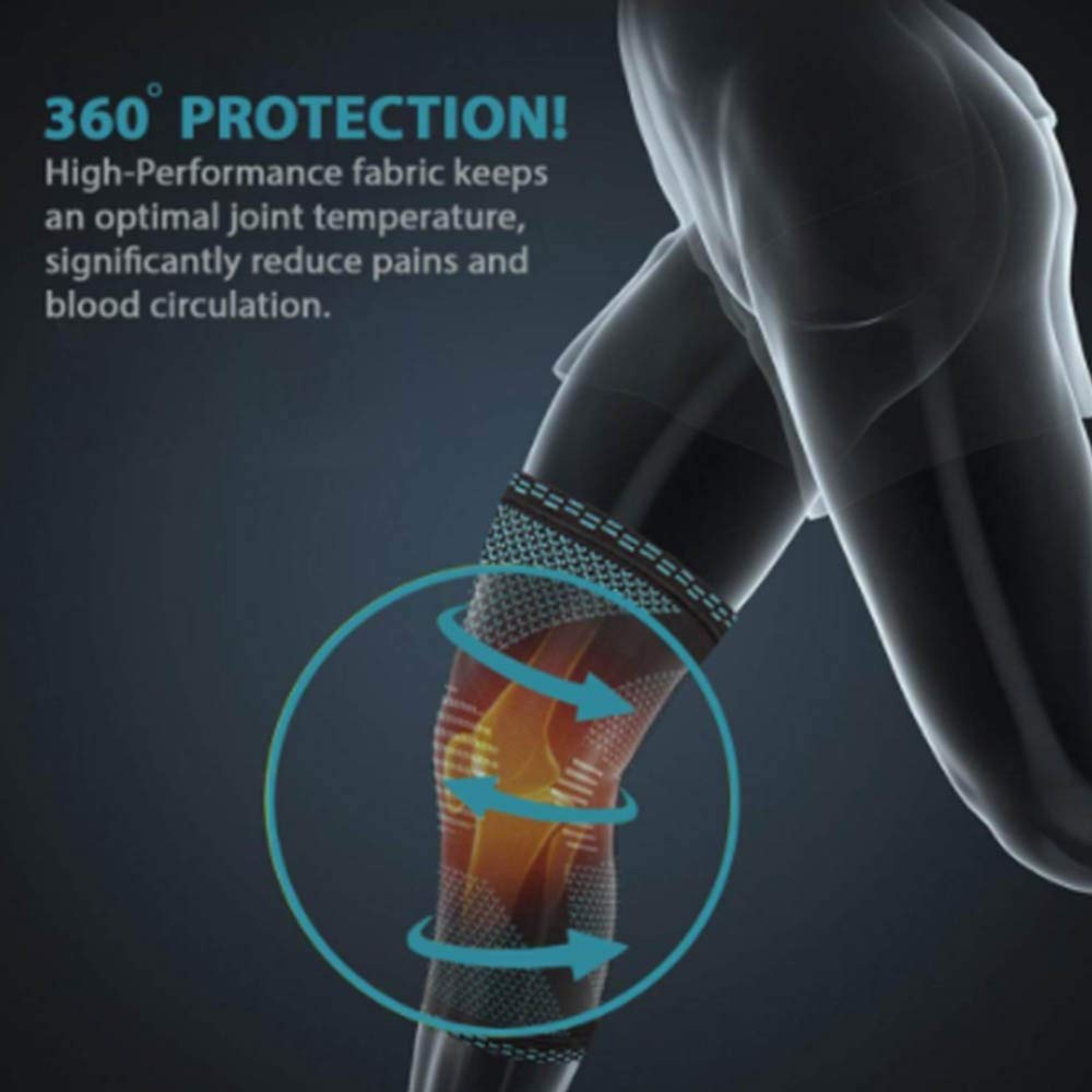 Dr.Pedi Knee Brace Compression Sleeve Injury Recovery Support for Running,Gym and Joint Pain Relief Black Xlarge