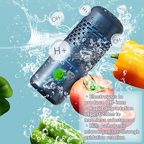 Heitiliamu Fruit and Vegetable Washing Machine,Portable Ultrasonic Washing Cleaner,USB Wireless Food Purifier,Capsule Shape Fruit(A,1 Count (Pack of 1))