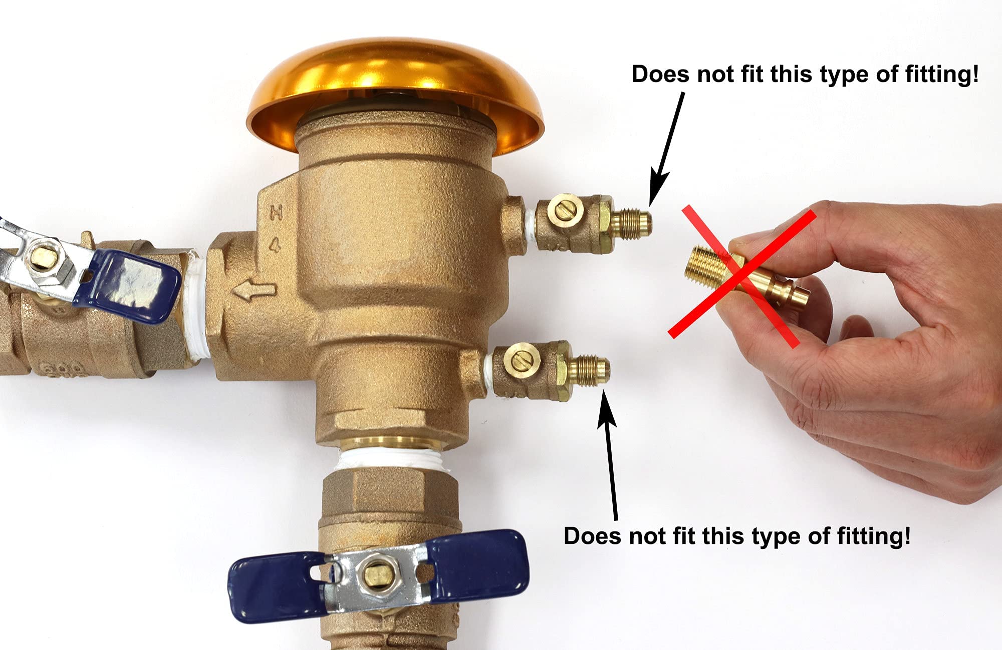 Industrial Style Plug to Male NPT Fittings | Adapters to Winterize Blow out Backflow Preventer and Pressure Vacuum Breaker (PVB) for Sprinkler Systems (Solid Lead-Free Brass)