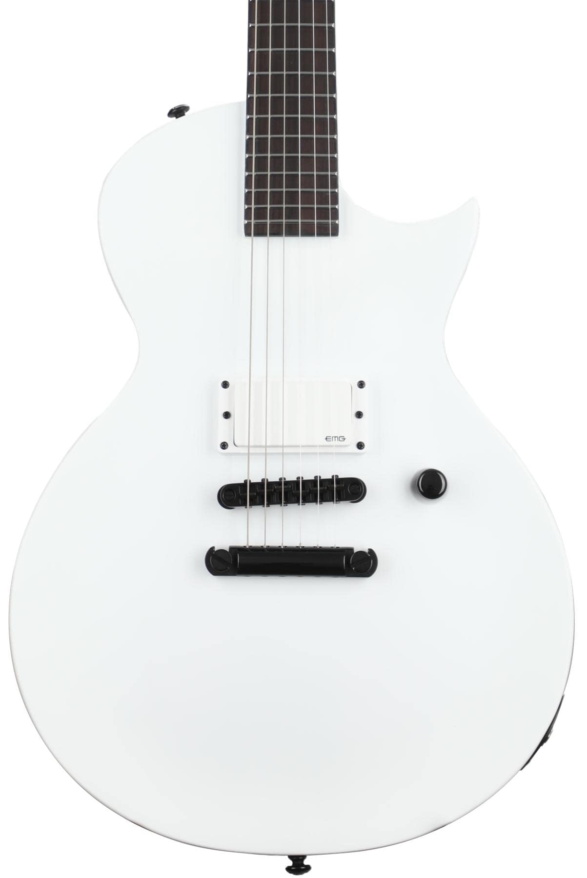 ESP 6 String LTD EC Arctic Metal Electric Guitar, Snow White Satin, Right, (LECARMSWS)