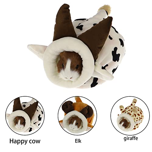 Toysructin Guinea Pig Cuddle Cave Hideout, Mini Hamster Bed Soft Warm Rat House Nest with Washable Pad, Cute Small Animal Pet Habitat Cozy Hamster Sleeping Nest for Chinchilla Ferrets Hamsters