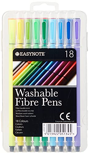 EasyNote Washable Fibre Pens (Pack of 18)