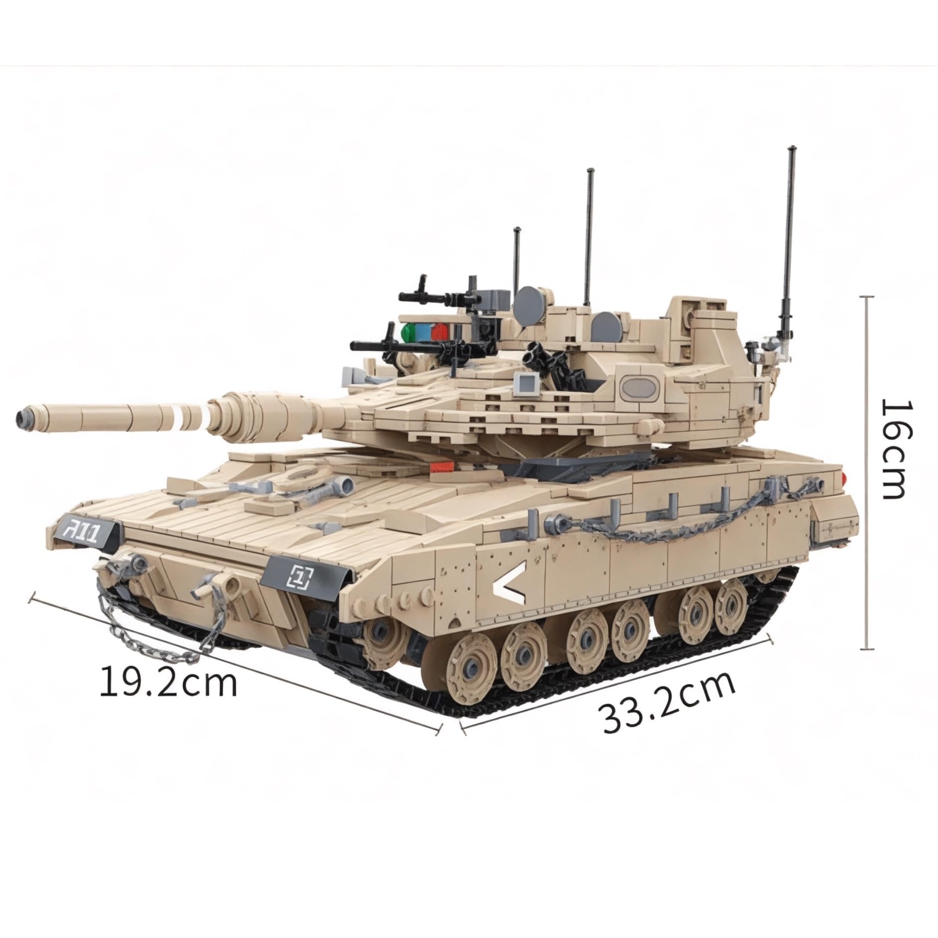 General Jim's Israeli Merkava MK 4M Main Battle Tank Building Block Set β 1,540 Pieces β Detailed Medium Tank Model Compatible with Major Brands