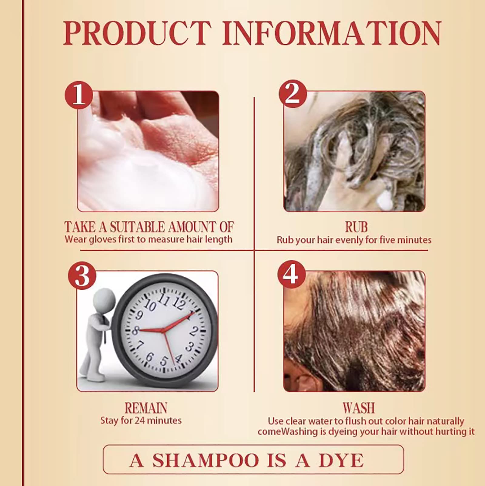 Ivnil Light Brown Hair Dye Shampoo for Instant Hair Color, for Gray Hair, Shampoo 3 in 1, 16.9 Fl Oz