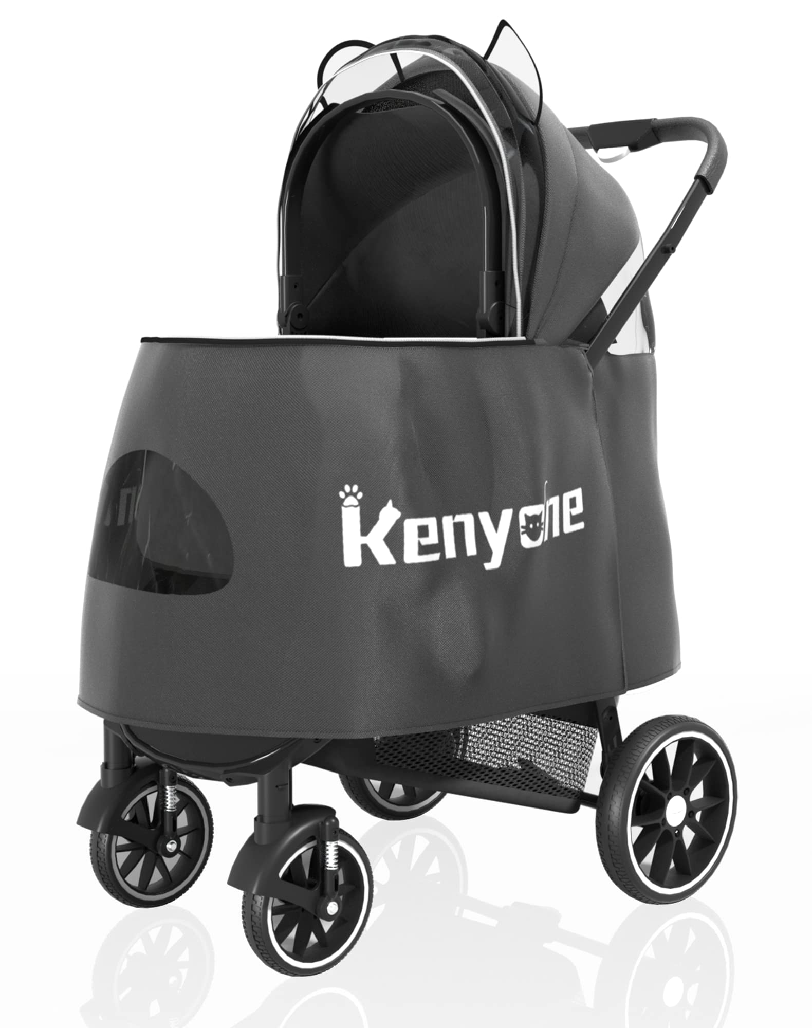Kenyone Rain Cover Universal - Viewable Window Stroller Poncho, High Privacy Weather Shields Travel Stroller Accessories, Gray