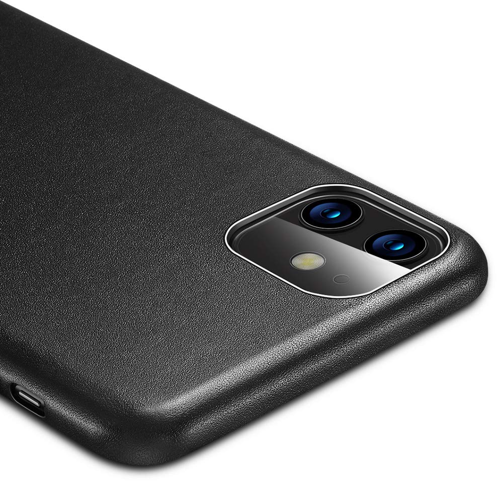 ESR Premium Real Leather Case Compatible with iPhone 11 - Slim Full Leather Phone Case [Supports Wireless Charging] [Scratch-Resistant] Protective Case for iPhone 11 6.1" 2019 - Black