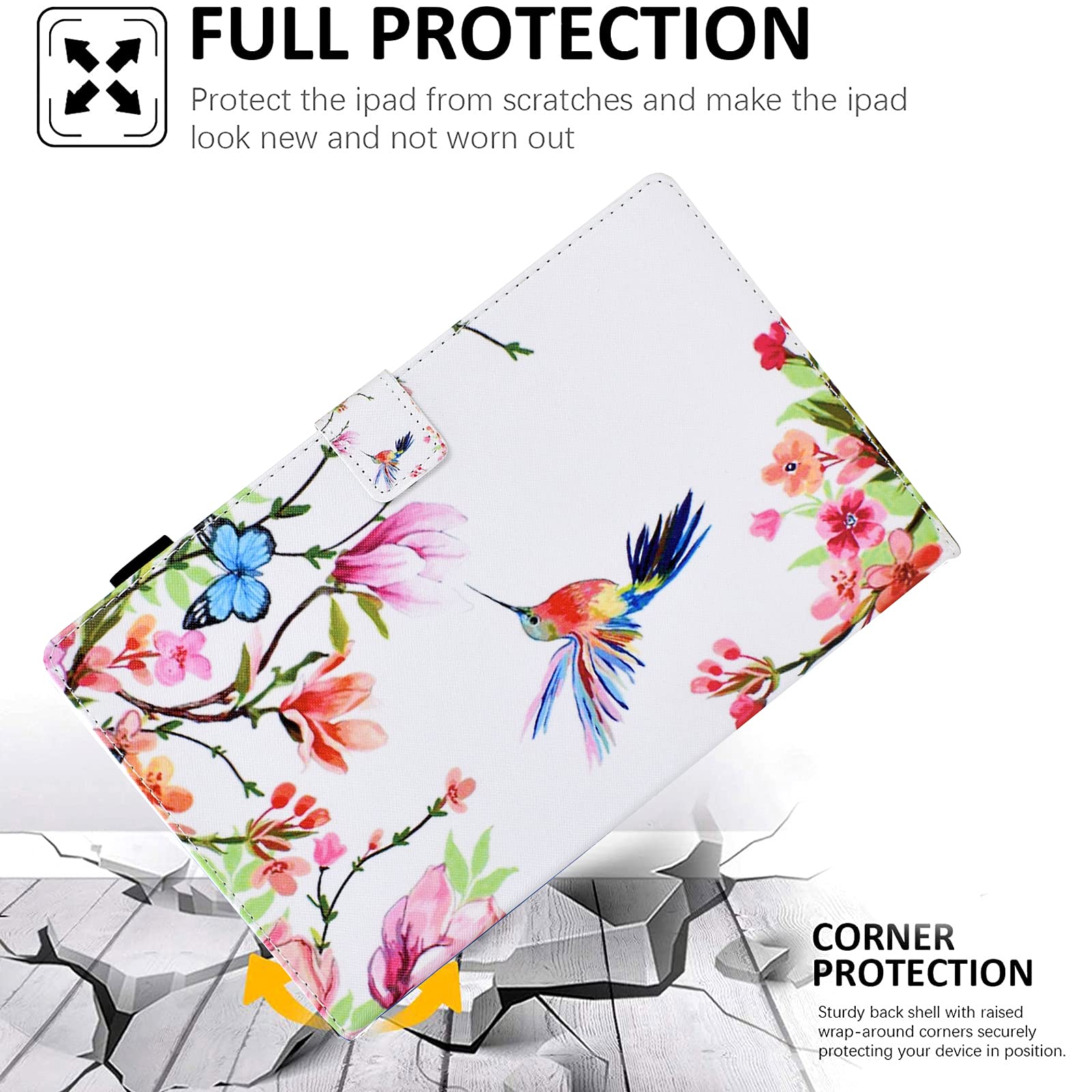 Funut Folio Case for Amazon Fire HD 8 Tablet Case, HD8 Plus Tablet Case (12th/10th Generation, 2022/2020 Release), Slim Fit PU Leather Stand Case Cover with Smart Auto Wake/Sleep, Purple Butterfly