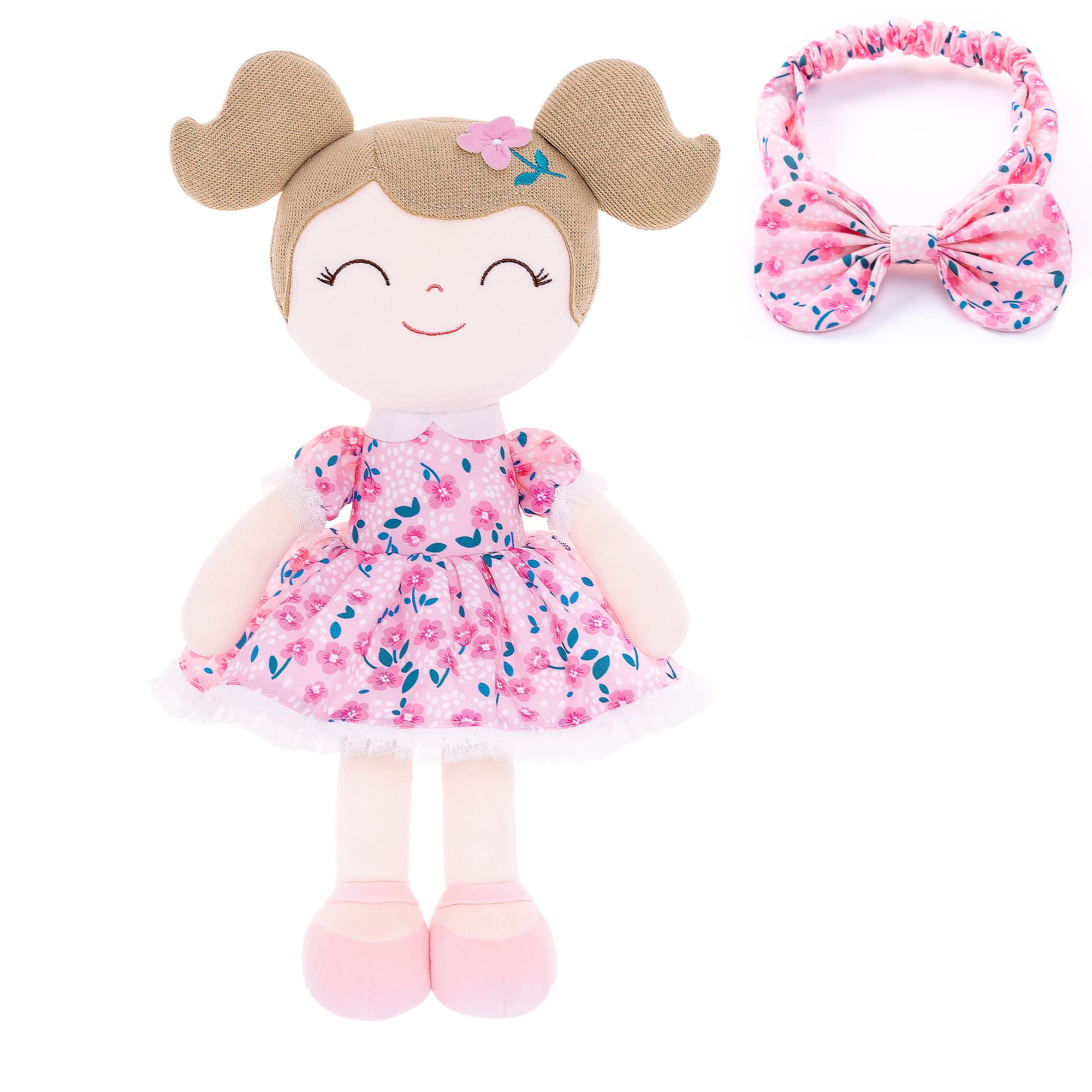 Gloveleya Personalized Doll with Your Name - Cute Green White Color Custom Soft Plush Doll for Girls Plush Doll Customized Gifts