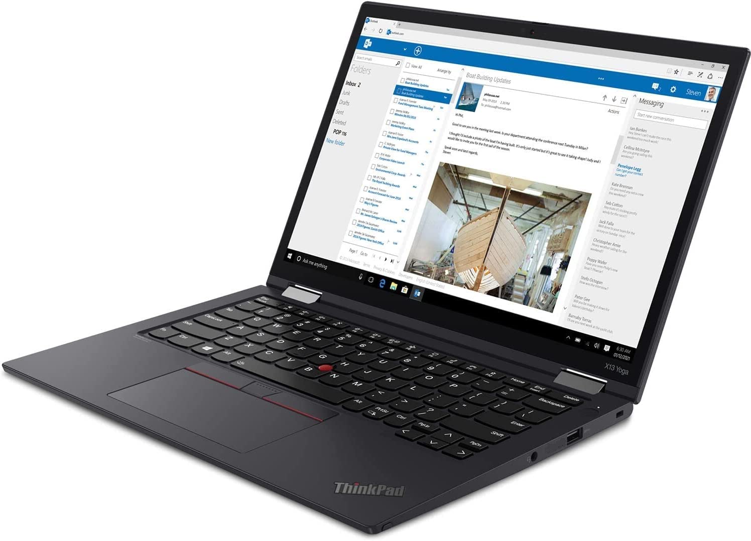 Lenovo Latest ThinkPad X13 Yoga Gern 2, 13.3" 2K (2560x1600) IPS, Touchscreen, i7-1165G7, 16GB DDR4, 1TB SSD, Intel Iris Xe Graphics, Integrated Pen, Weigh 2.65 lbs, Win 10 Pro - Black