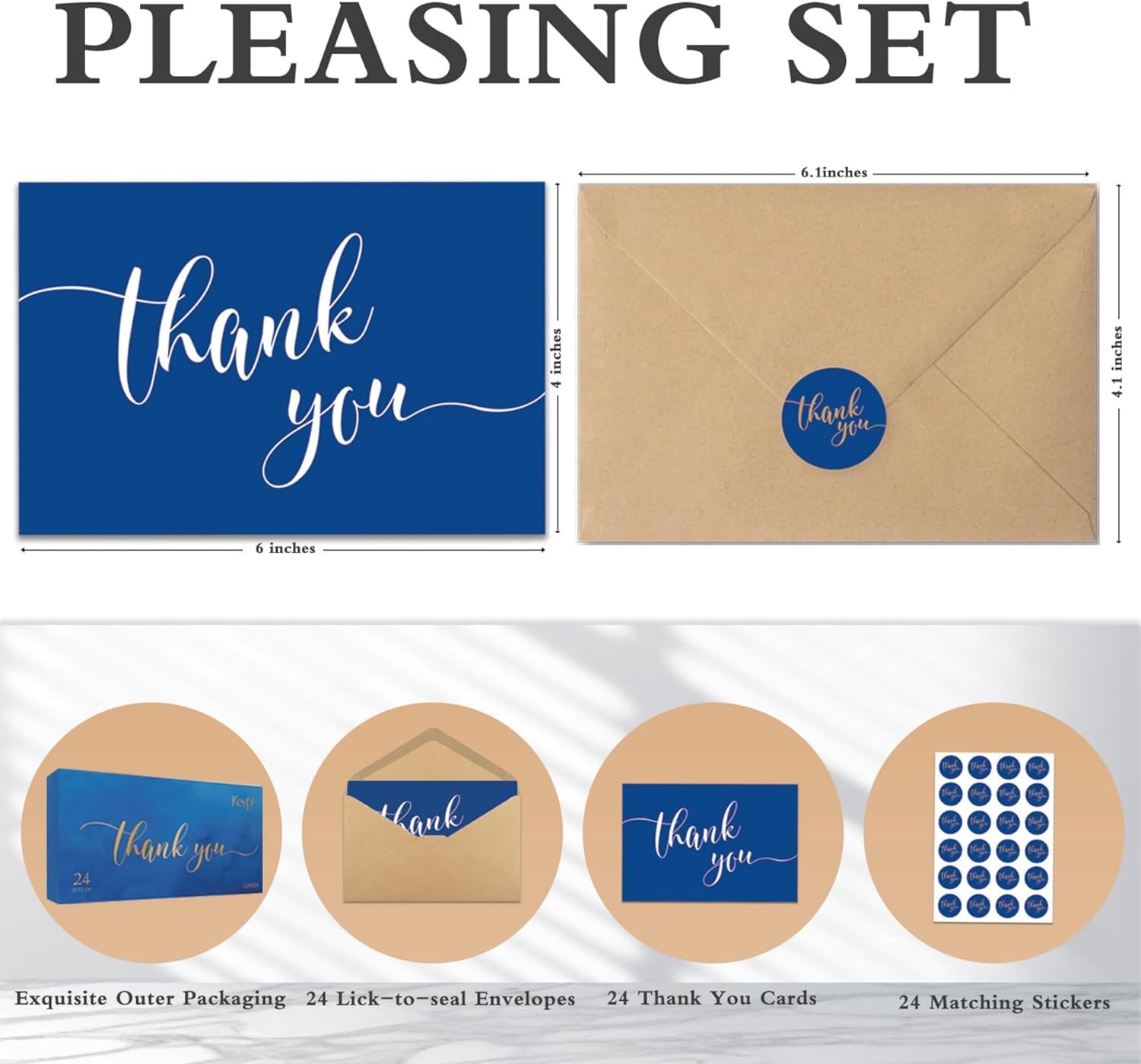 Keyfy Thank You Cards With Envelopes