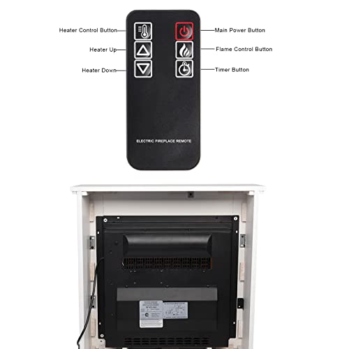 FRITHJILL Electric Fireplace, Freestanding Portable Wood Cabinet Fireplace Heater with Remote Control, 1400W