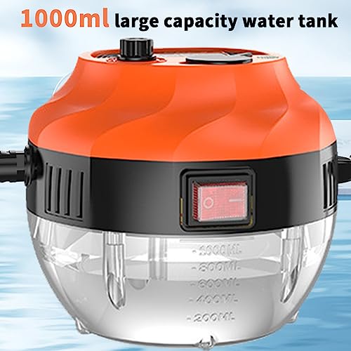 MYWUBAO Handheld Steam Cleaner High Temperature Pressurized Steam Cleaning Machine Portable Car Steamer with Brush Heads for Car Detailing, Kitchen, Bathroom, Grout and Tile(orange)