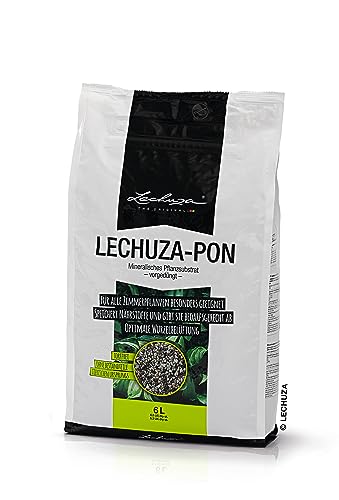 Lechuza 19561 PON Mineral Plant Substrate Potting Mix for Indoor Gardening, 6 Liter Bag, Grey