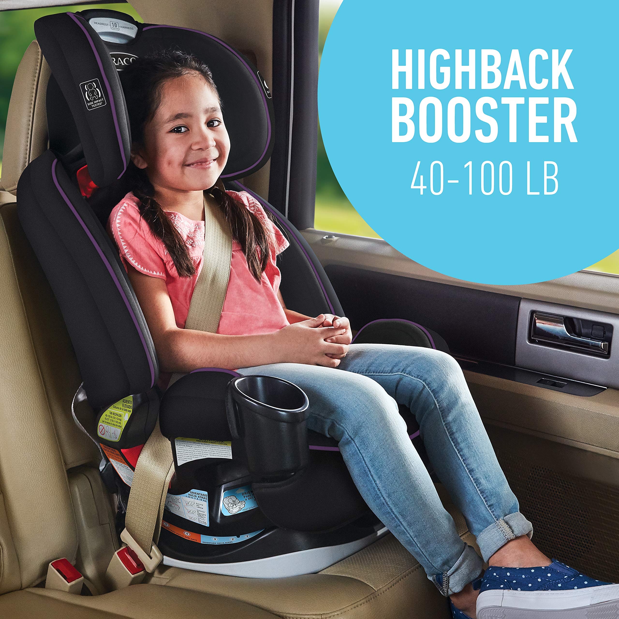 Graco Grows4Me 4 in 1 Car Seat, Infant to Toddler Car Seat with 4 Modes, Vega 1 Count (Pack of 1)