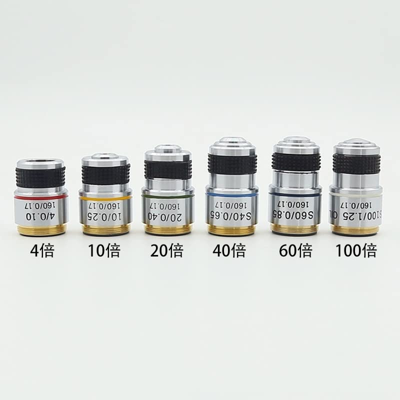 Microscope Accessories kit Slide Preparation camer 4X 10X 20X 40X 100X for Biological Microscope 185 Achromatic Objective Lens Microscope Accessories (Color : 20X)