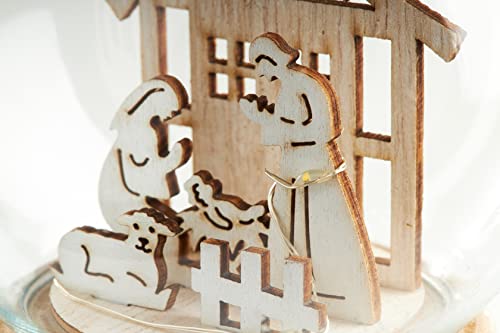 Giftcraft Holy Nativity Set for Christmas, Light Up Christmas Snow Globe Style Home Decor, Christian Decor, Baby Jesus Christmas Decorations, Small LED Xmas Home Decor