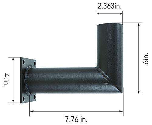 LED ENERGY PLUS - Degree Wall Mount L Shape Bracket for Slip Fit Lights (2 3/8inch), Adjustable Wall Bracket Angle, Right Angle Tenon Adapter for Wall Bracket (1 Pack)