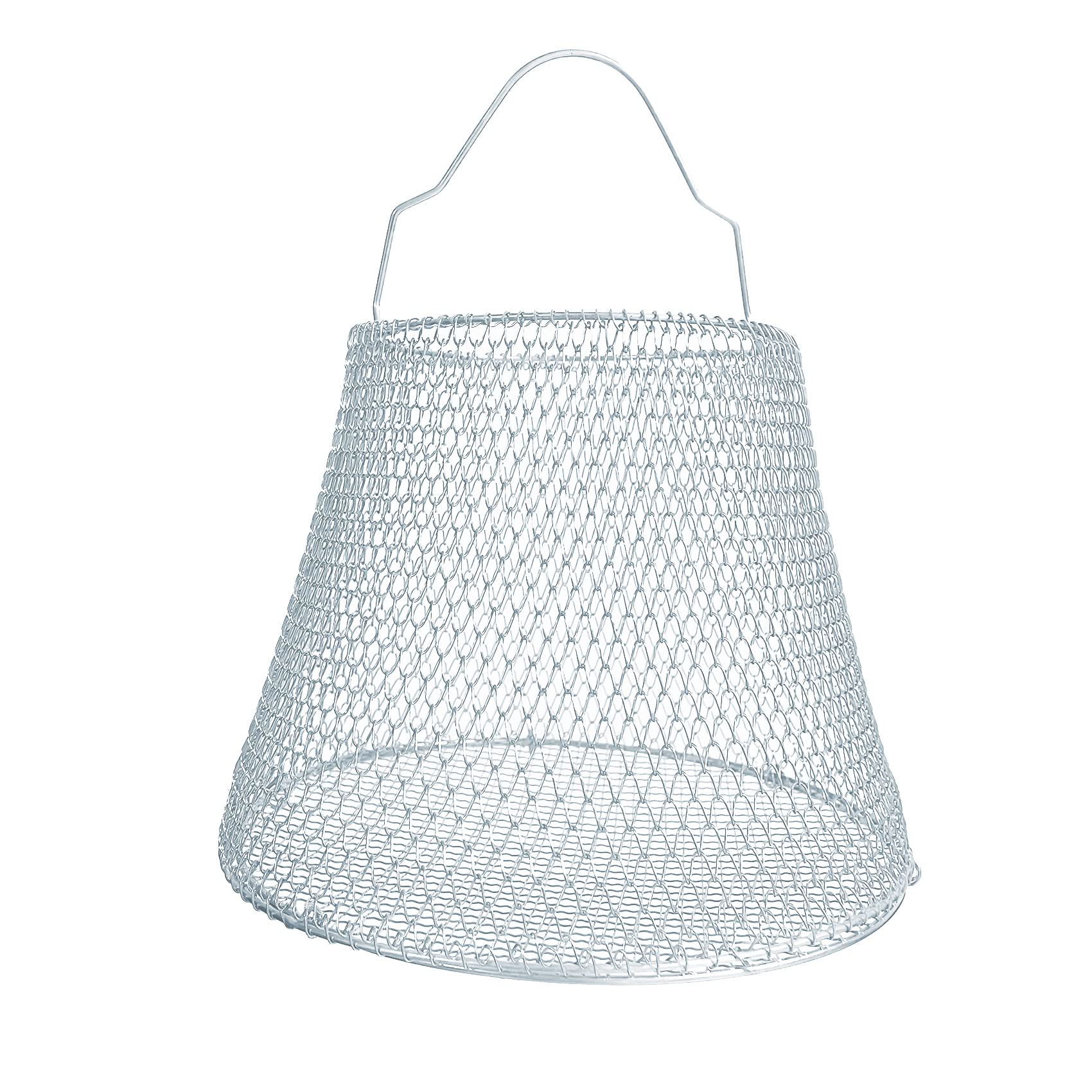 Farmhouse Egg and Fruit Gathering Basket - Collapsible and Portable Wire Basket for Multi-Use Storage (Silver L)